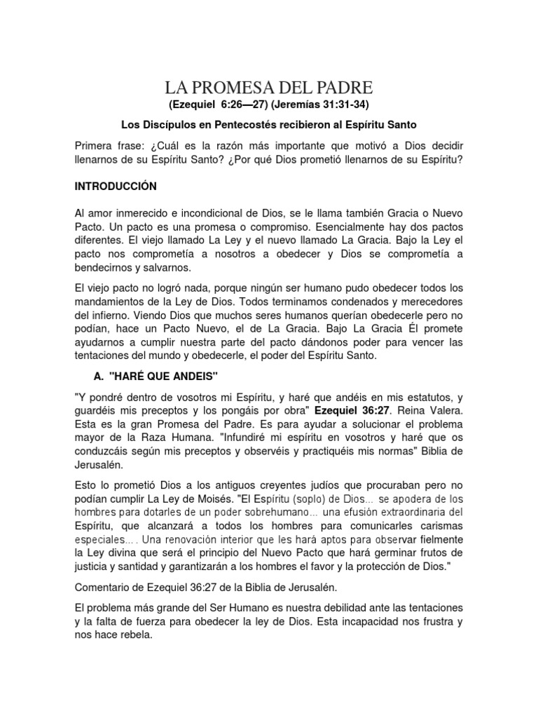 La Promesa Del Padre | PDF | espíritu Santo | Fe