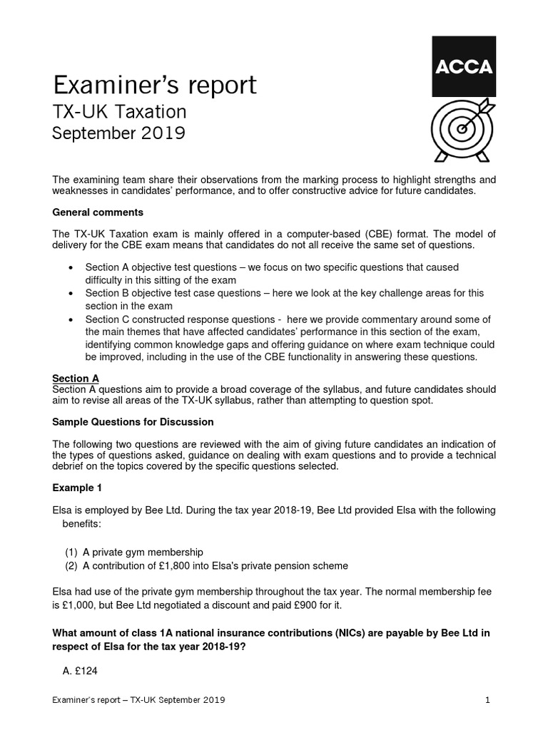 Exam Reports TX UK AccA | PDF | Spreadsheet | Test (Assessment)