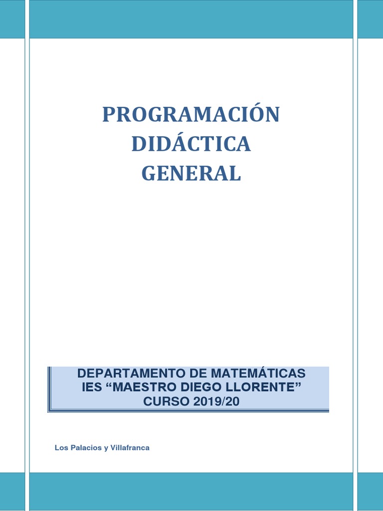 Programación Matemáticas 2019-20 | PDF | Conocimiento | Educación ...