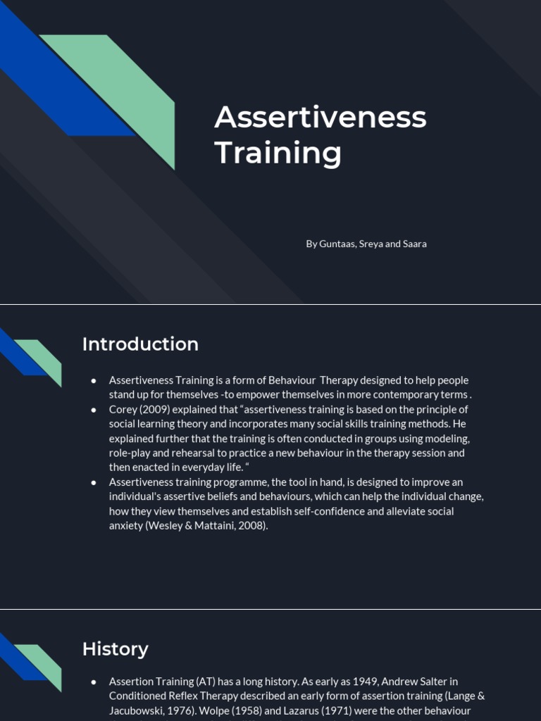 Assertiveness Training | PDF | Psychotherapy | Social Psychology