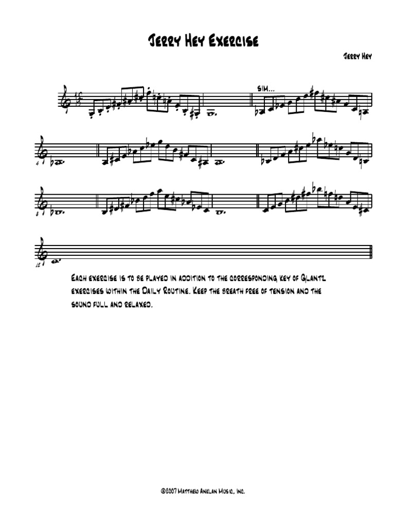 Jerry Hey Exercise for Trumpet