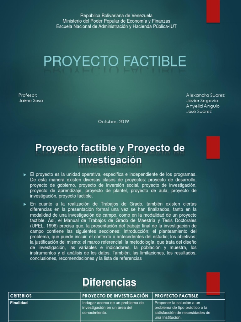 Proyecto Factible | PDF | Metodología | Evaluación
