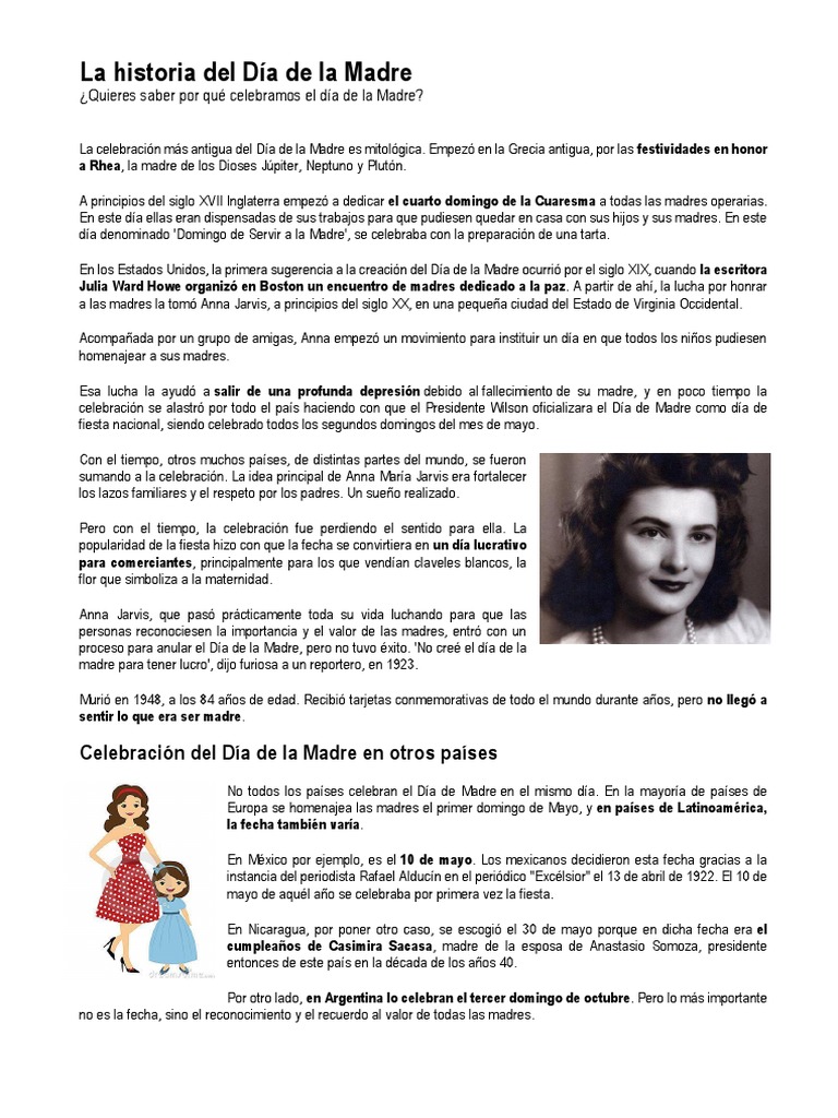 La Historia Del Día de La Madre | PDF