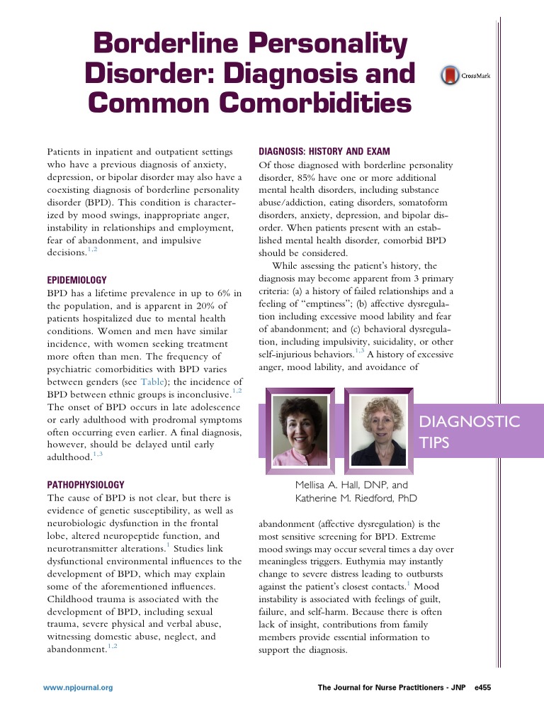 Borderline Personality Disorder Diagnosis and 2017 The Journal For ...