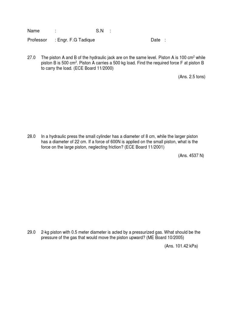 Hydraulic and Pneumatic Systems: Solved Problems in Fluid Mechanics ...