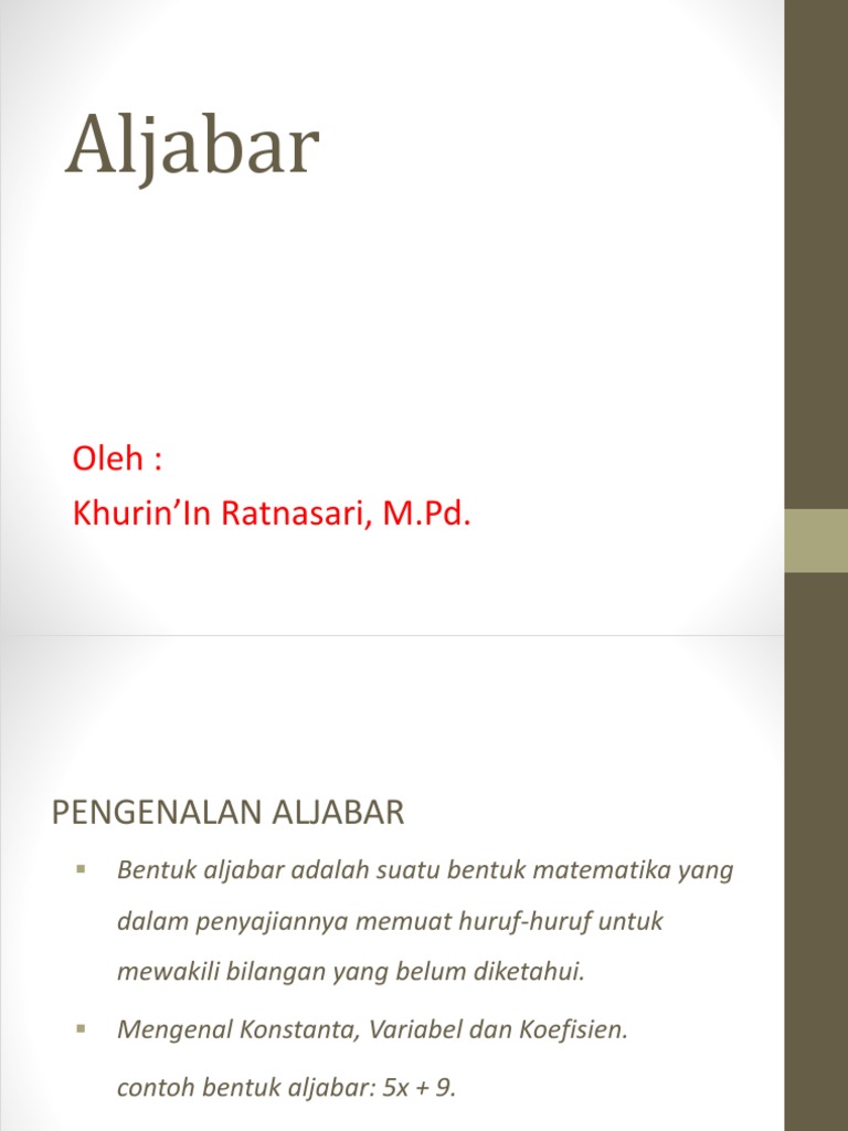 Aljabar | PDF