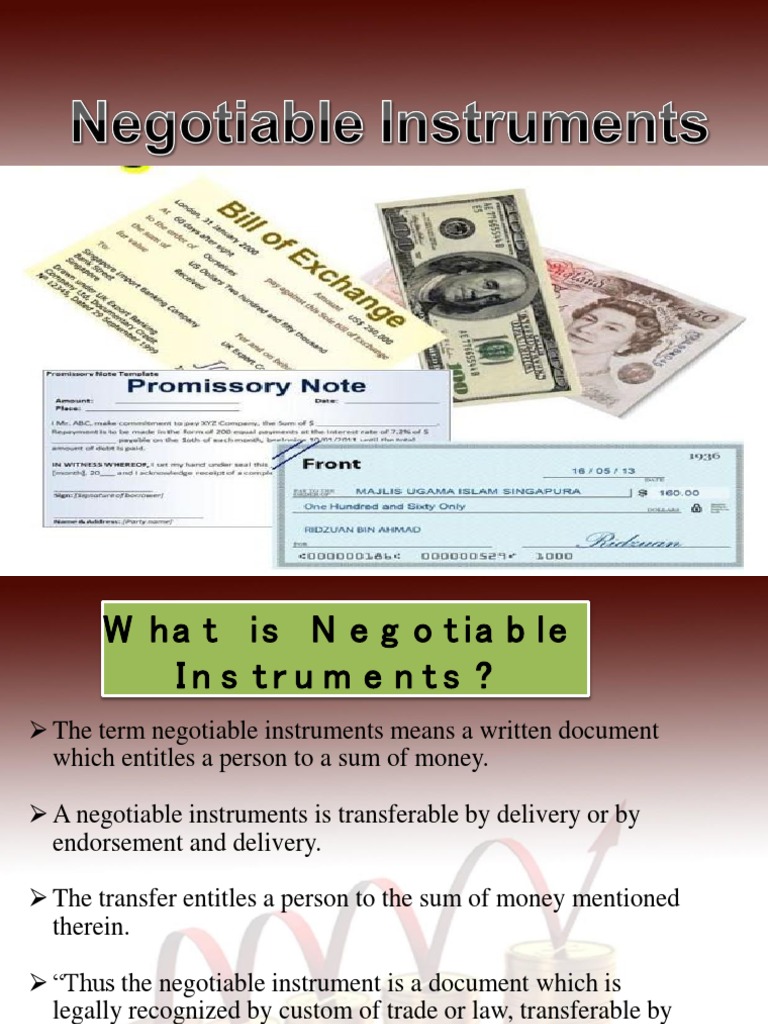 Negotiable Instruments | PDF | Negotiable Instrument | Promissory Note