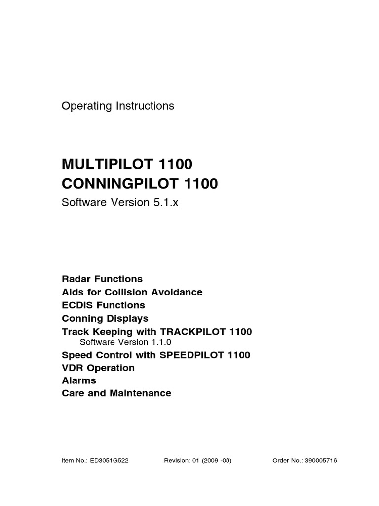 Multipilot 1100 Operational Manual | PDF | Radar | Equipment