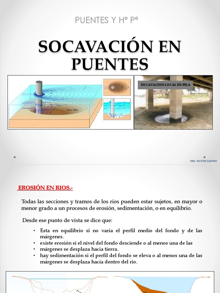 Socavación en Puentes: Análisis y Métodos | PDF | Río | Erosión