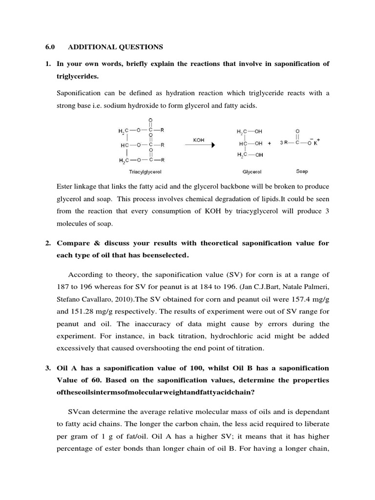 Determining Saponification Values and Fatty Acid Properties Through ...