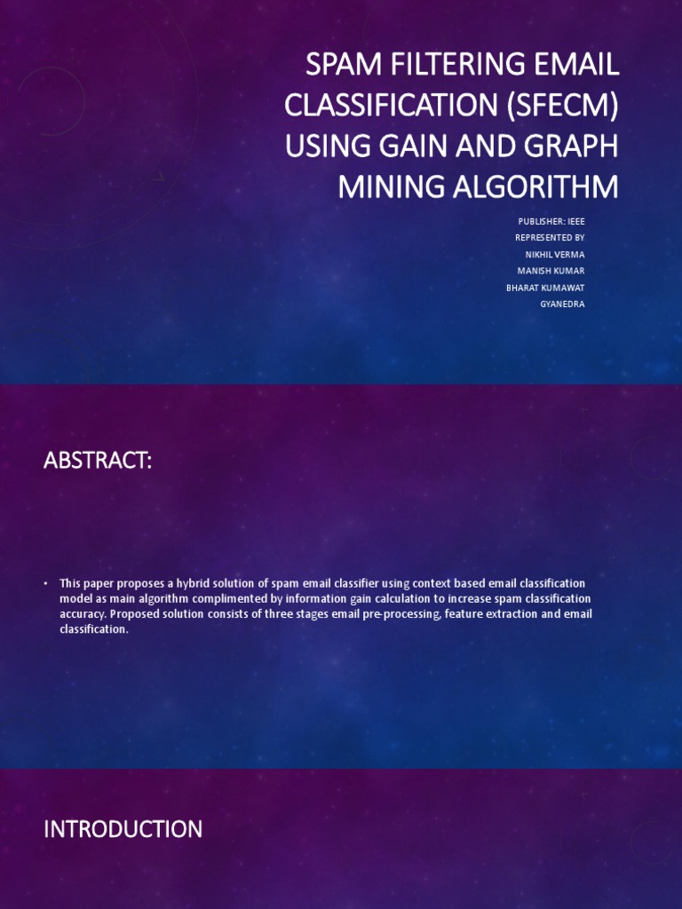Spam Filtering Email Classification (SFECM) Using | PDF | Statistical ...
