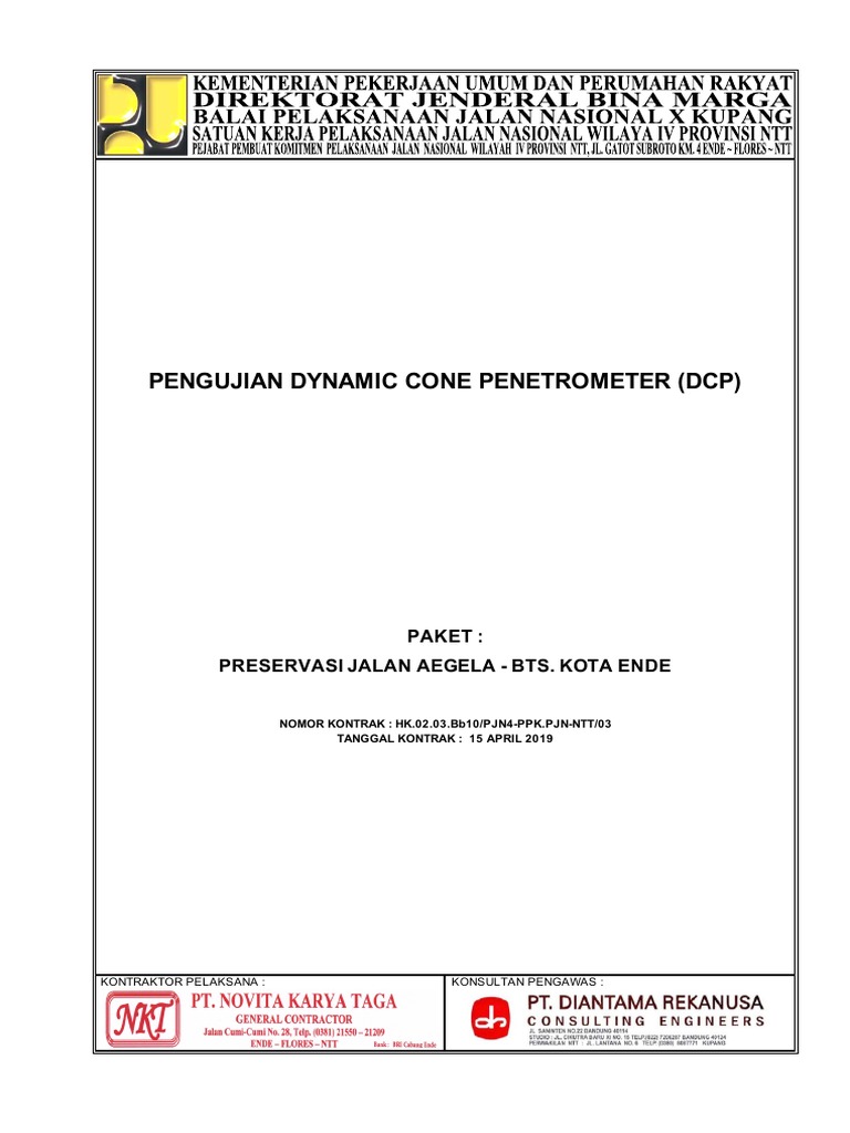 Pengujian DCP untuk Preservasi Jalan | PDF