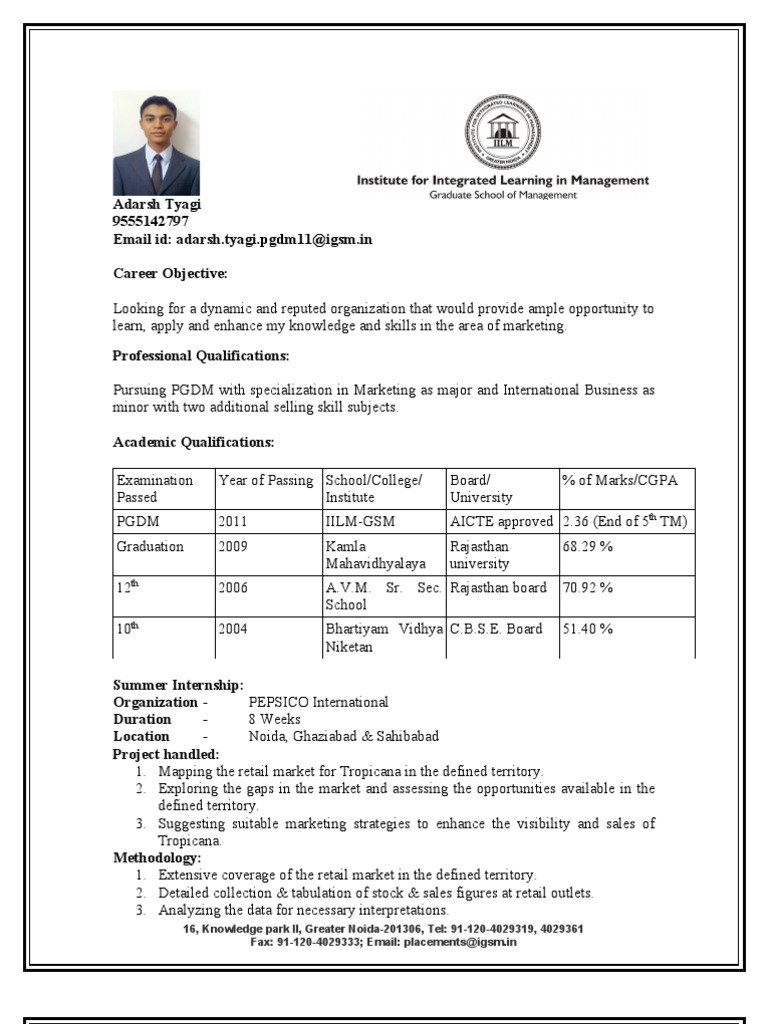 Adarsh Resume | PDF