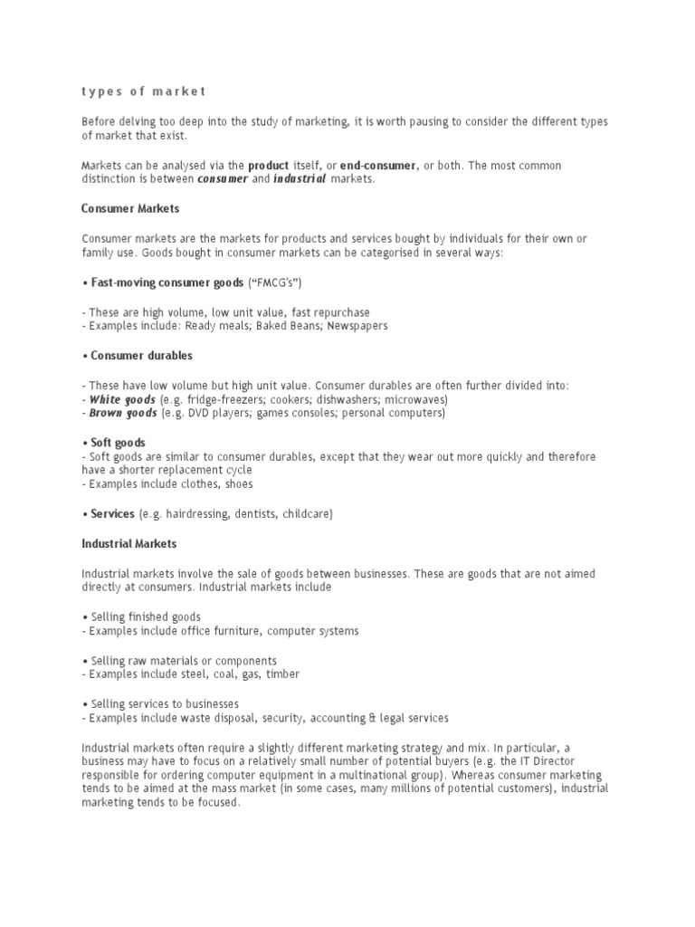 Types of Market | PDF