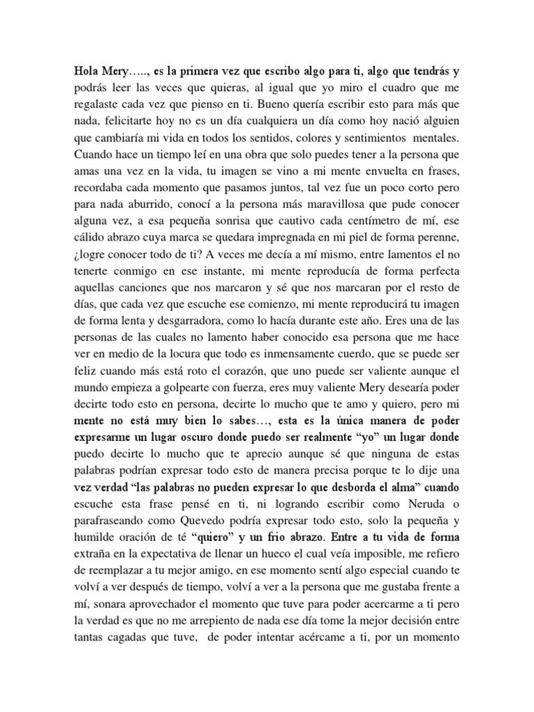Carta A Mi Elfa :V | PDF | Verdad