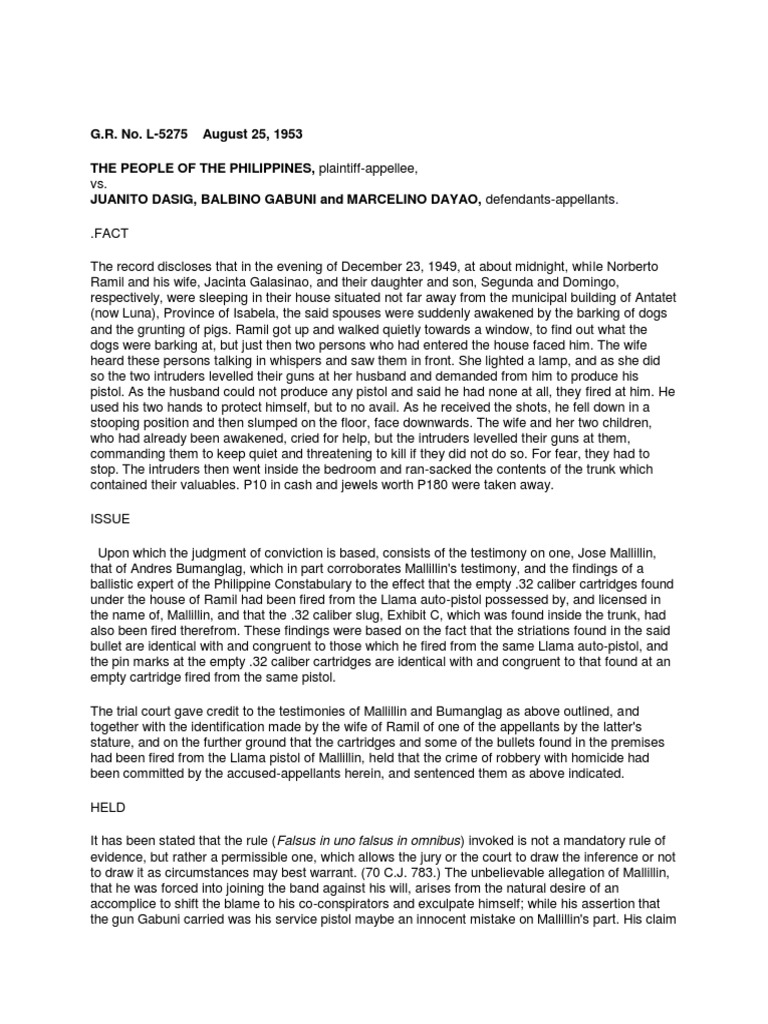 Analysis of a Double Murder Case Involving Conflicting Testimonies and ...