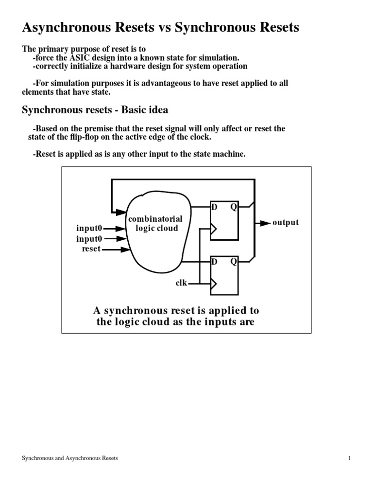 Sync Vs Async Resets | PDF | Electronic Circuits | Information And Communications Technology