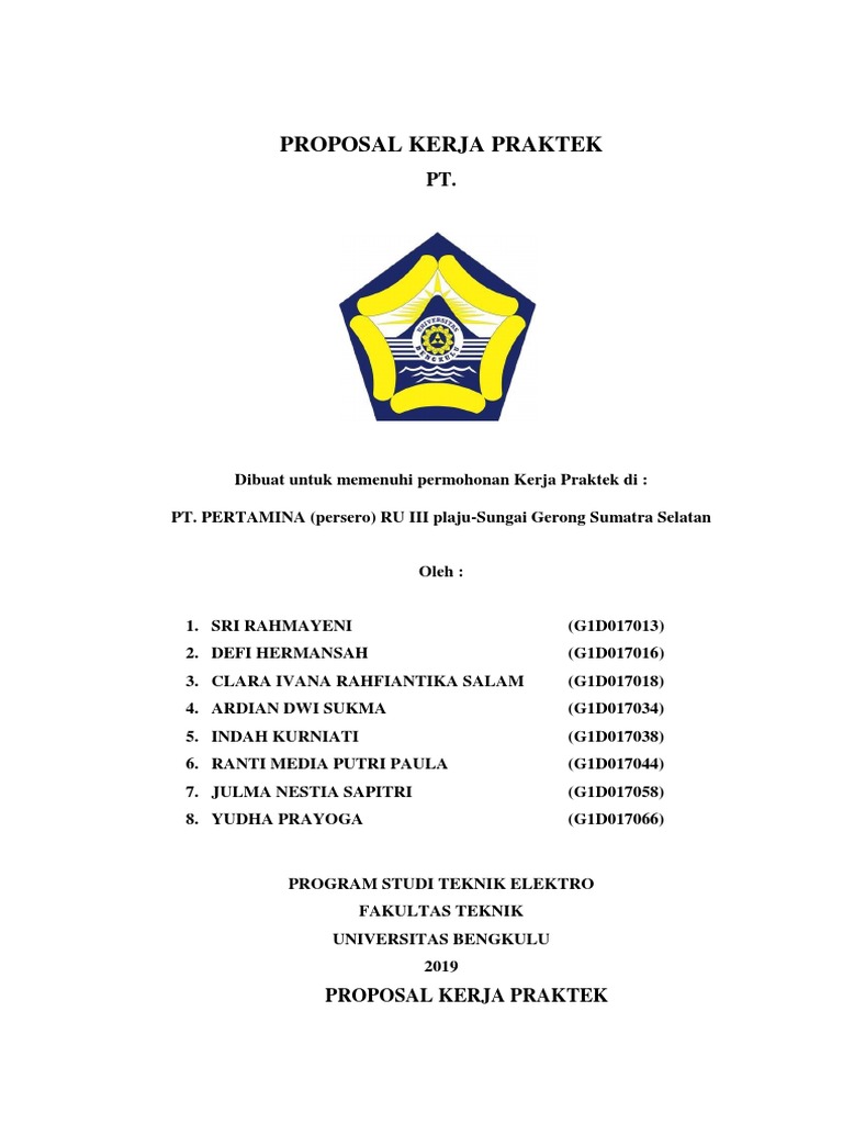 Proposal Kerja Praktek di Pertamina | PDF