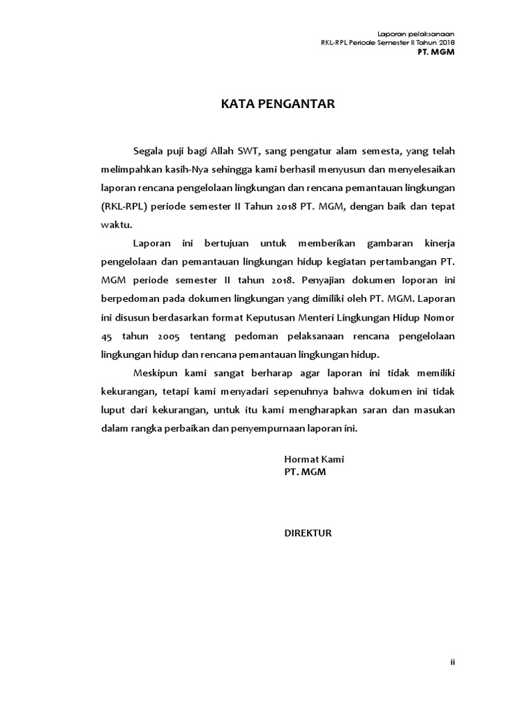 Kata Pengantar RKL-RPL MGM | PDF | Bisnis | Teknologi & Rekayasa