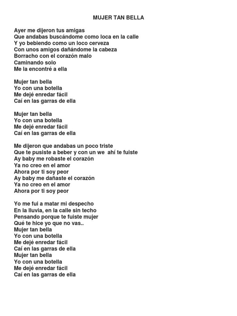 Mujer Tan Bella | PDF