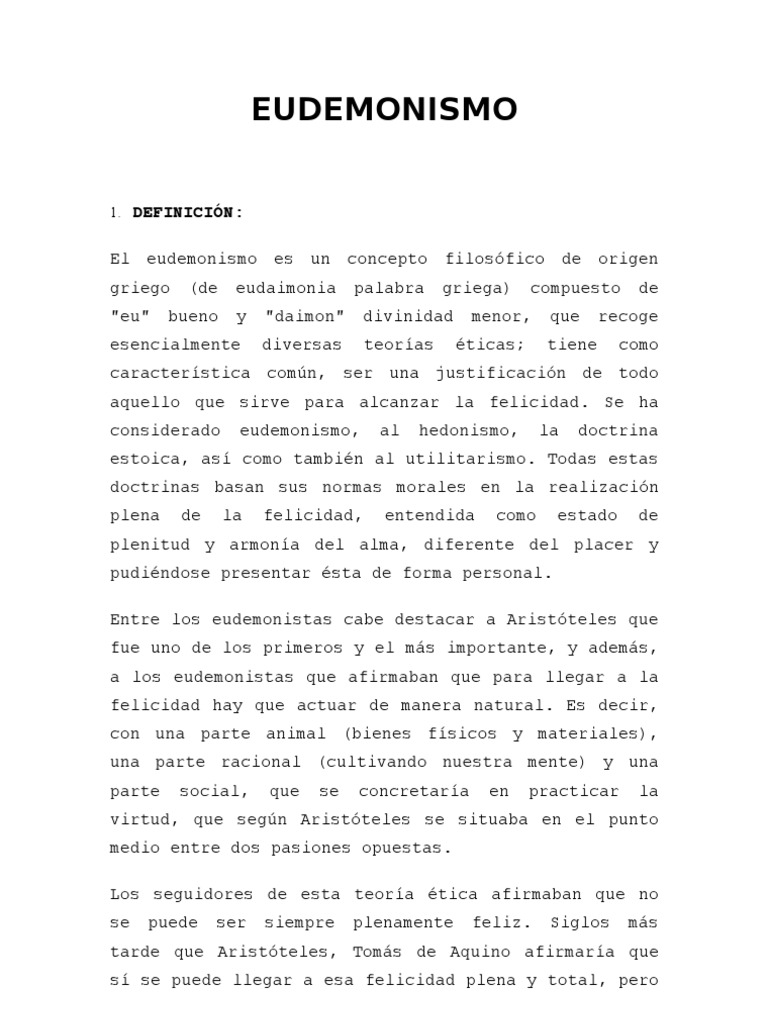 EUDEMONISMO | PDF