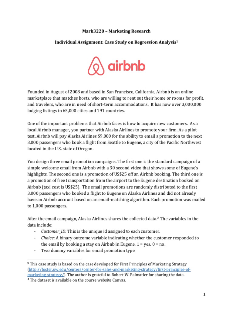 Case Study On Regression Analysis | PDF | Airbnb | Regression Analysis