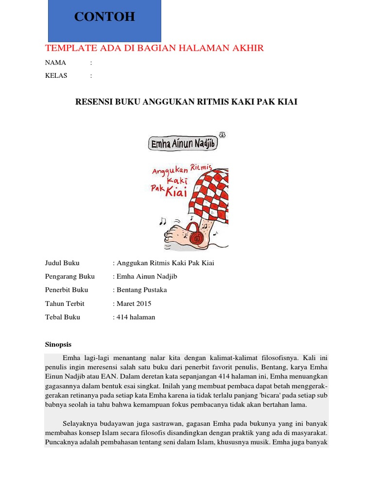 Template Sinopsis Buku Bacaan Gls | PDF