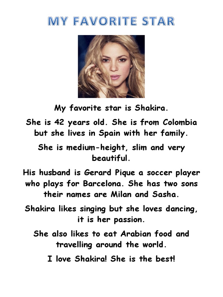 MY FAVORITE STAR - Shakira | PDF