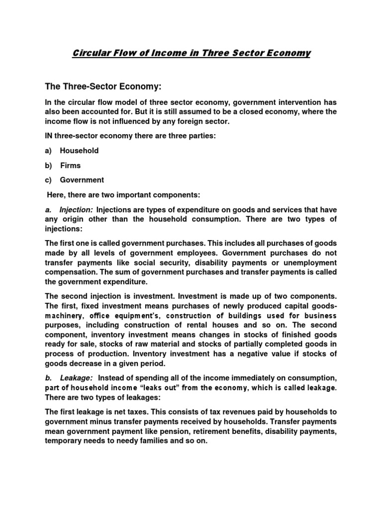Circular Flow of Income in Three Sector Economy | PDF | Saving ...
