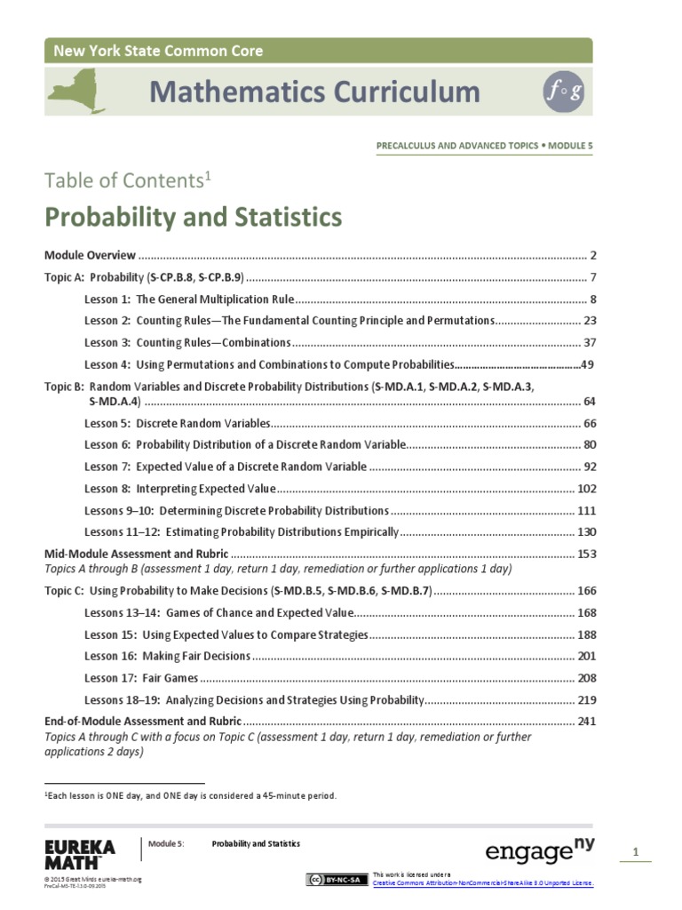 Precalculus m5 Teacher Materials PDF | PDF | Expected Value ...