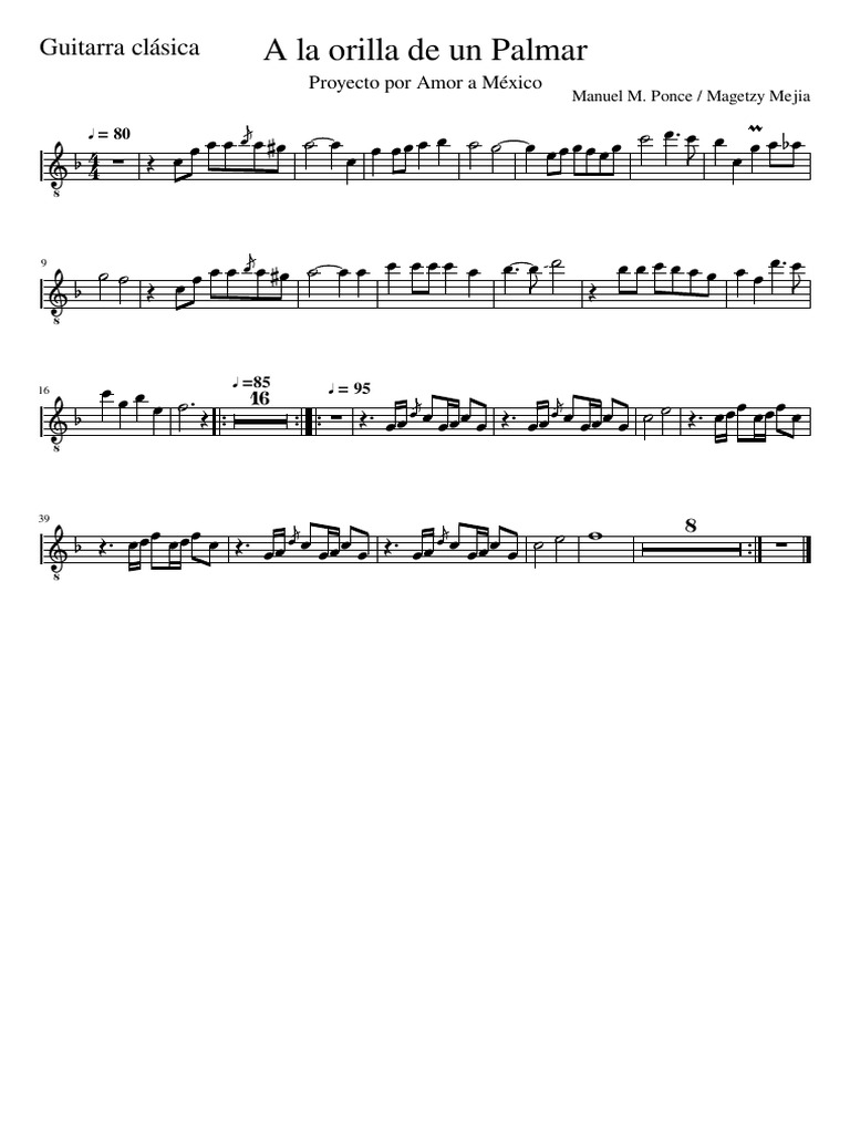 A La Orilla de Un Palmar-Guitarra Clásica | PDF