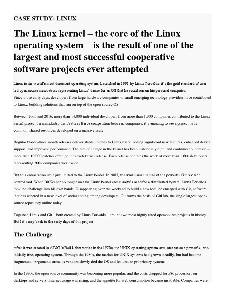 Linux Case Study | Download Free PDF | Operating System | System Software