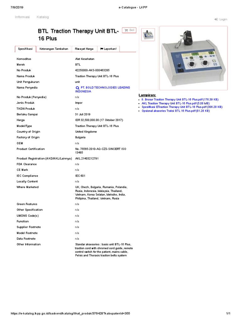 Traction Therapy Unit BTL-16 Plus | PDF | Reference Works | Computing