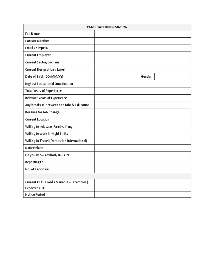 Sample Candidate Information Sheet | PDF