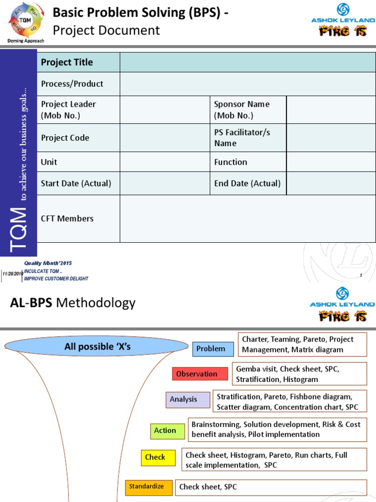 Basic Problem Solving (BPS) Template - Revised | PDF | Business