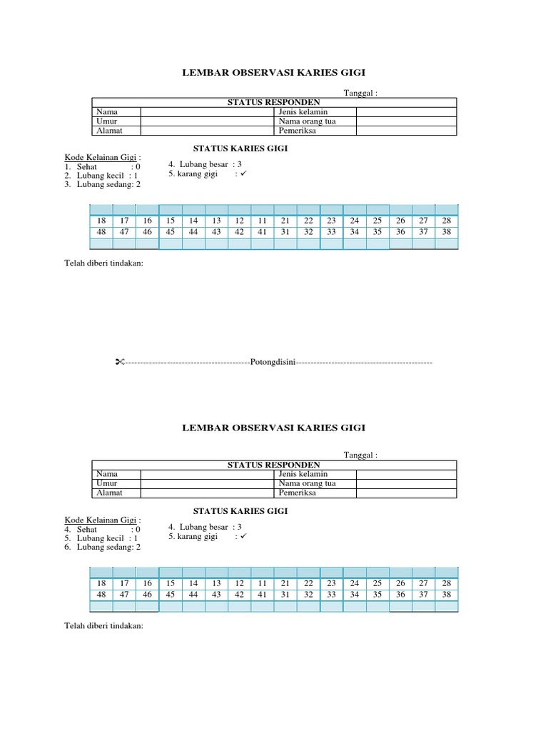 Contoh Form Pemeriksaan Gigi | PDF