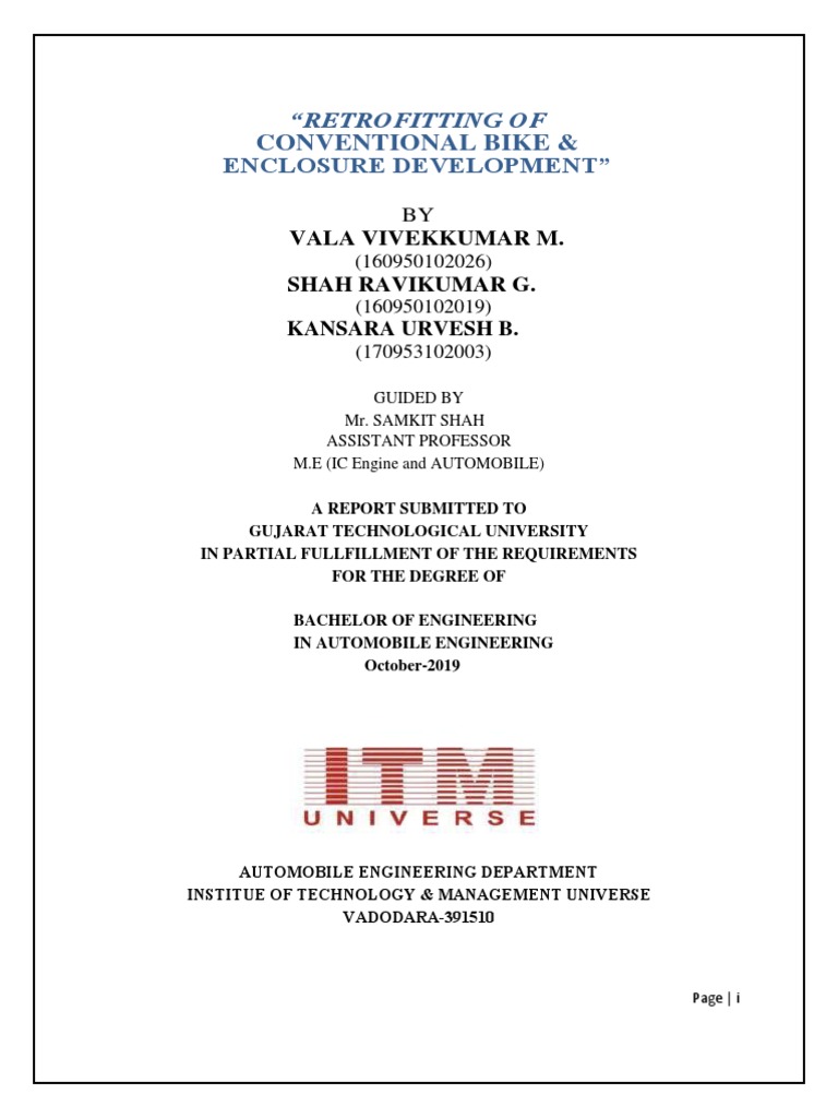 Final Report Retrofitting | PDF | Rechargeable Battery | Electric Vehicle