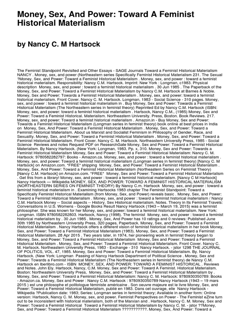 Money, Sex, and Power: Toward A Feminist Historical Materialism | PDF ...