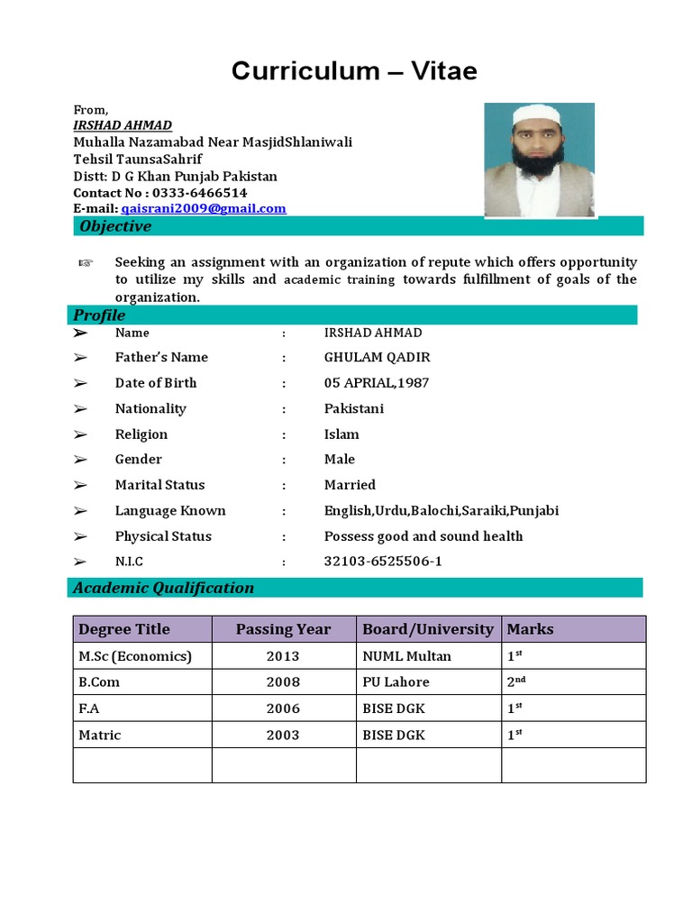 Irshad CV | PDF | Business | Accounting And Audit