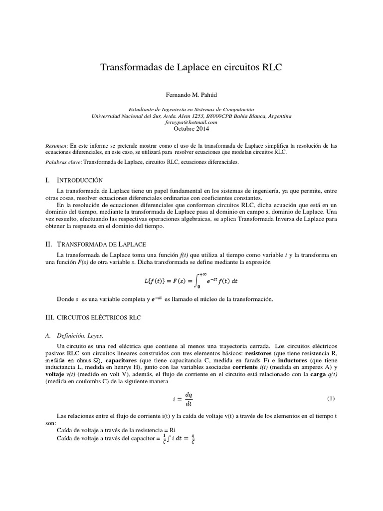 FVC PahudFernando PDF | PDF | Transformada de Laplace | Ecuaciones