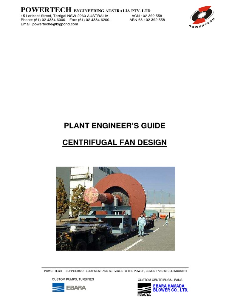 Plant Engineers Fan Design Reference | PDF | Pump | Gases