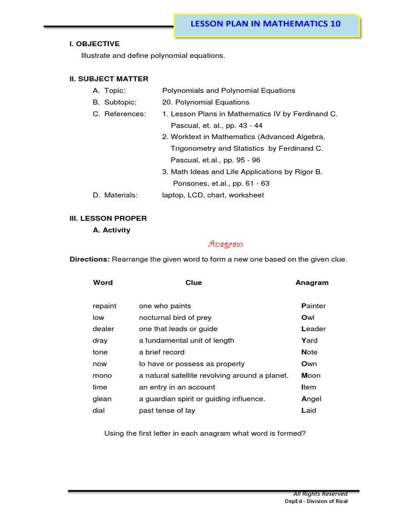 Polynomial Equations | Download Free PDF | Polynomial | Teaching ...