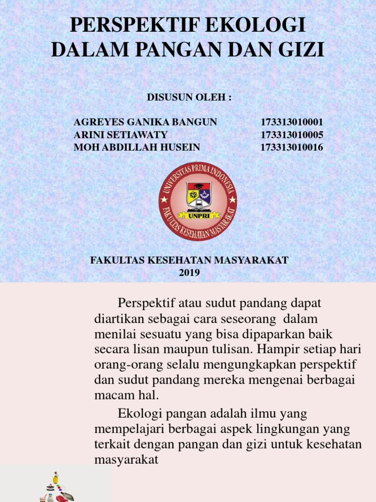 Perspektif Ekologi dalam Pangan dan Gizi | PDF