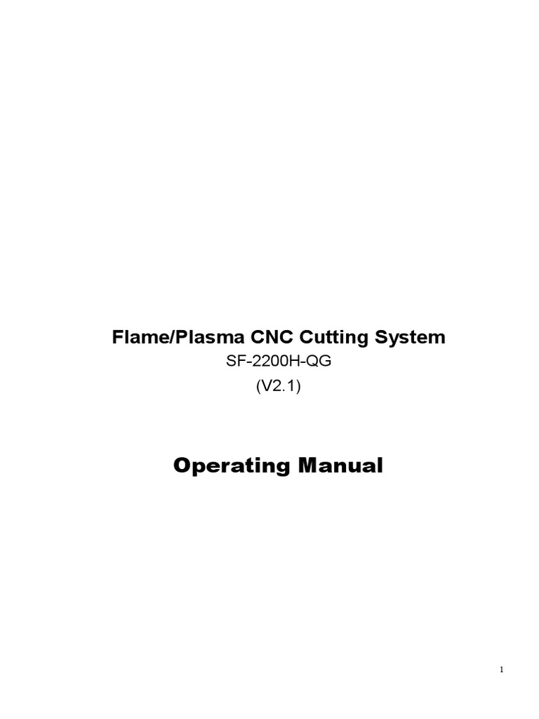 SF-2200H CNC Cutting System Manual | PDF | Numerical Control | Switch