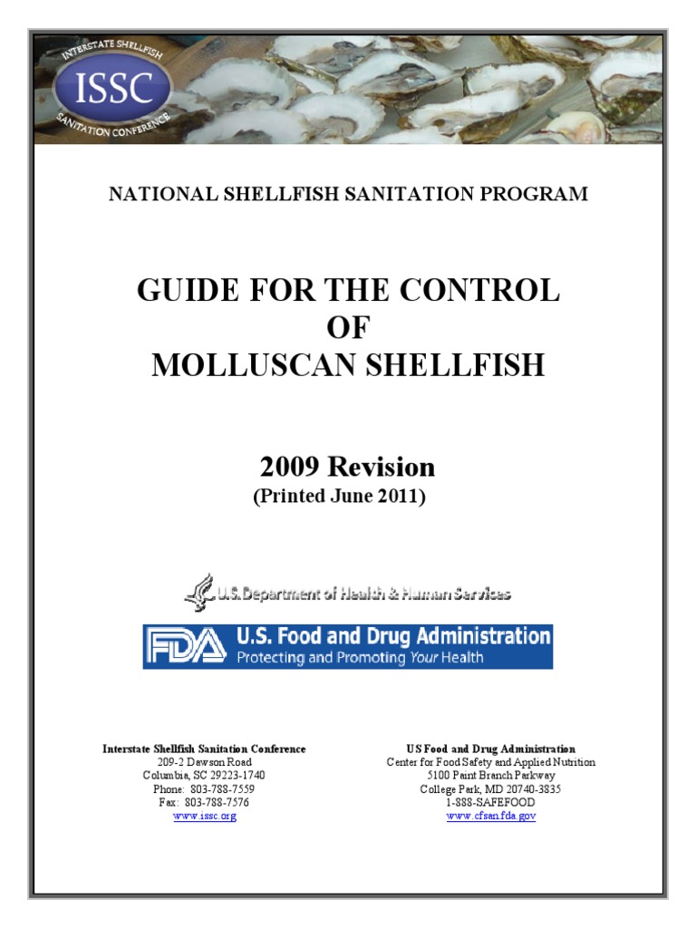 FDA 2011 - Guide For The Control of Molluscan Shellfish | PDF | Food ...