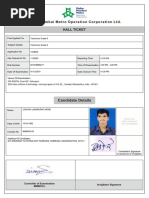 Admit Card Sample SSC | PDF
