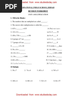 CBSE Class 3 Mathematics Worksheet (83) - Division | PDF | Division (Mathematics) | Abstract Algebra