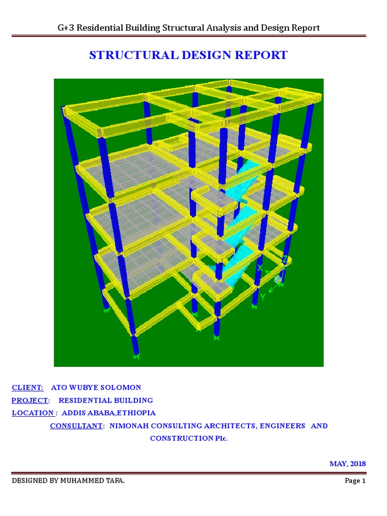 Wubye ST Report New Ebcs | PDF | Beam (Structure) | Structural Analysis