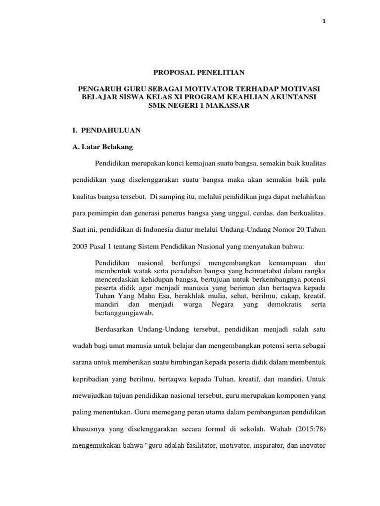 Proposal Pendidikan | PDF