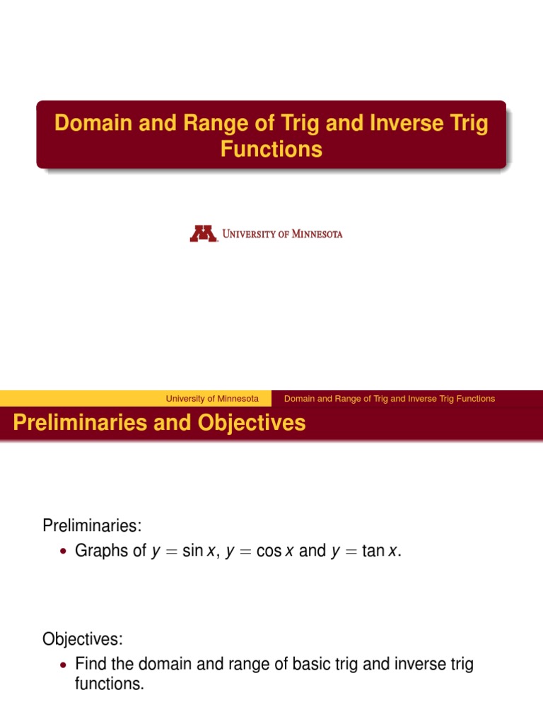 15 - Domain and Range of Trig Fns | PDF | Function (Mathematics ...